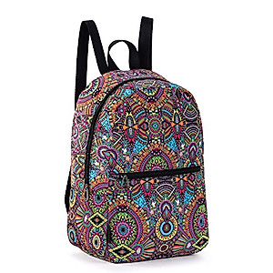 Sakroots Womens Eco-twill Sakroots On The Go Packable Backpack in Eco Twill, Rainbow Wanderlust, One Size US