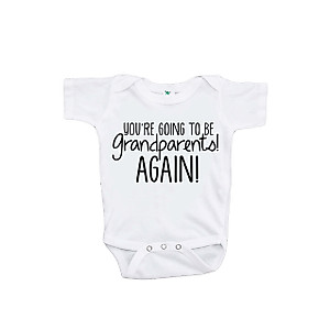 7 ate 9 Apparel Pregnancy Announcement Onepiece - Grandparents Announcement, White, 0-3 Months
