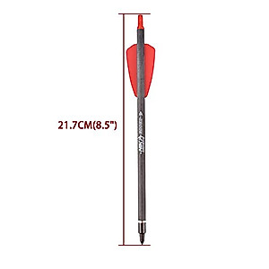 NIKA ARCHERY 7.5" Crossbow Bolts Carbon Arrows SP350 for Cobra System R9 Bow Hunting, Pack of 12