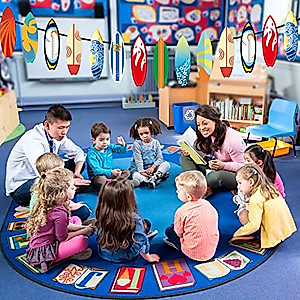 60 Pieces Surfboards Cut Out Accents Tropical Beach Decorations Hawaii Cutouts Paper Surfboard Sign for Summer Bulletin Board Classroom School Surf Party