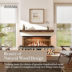 Avana Floating Fireplace Mantle - Mantles for Over Fireplace - Wall Mount Fireplace Mantel Shelves - Handcrafted Natural Wood Fireplace Mantels - Fireplace Mantel 72 Inches x 8 x 3 - Rustic Brown