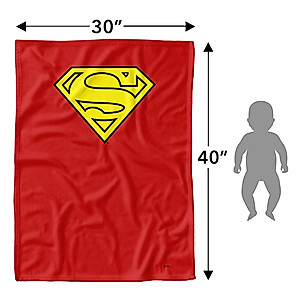 LOGOVISION Superman Lightweight Baby Blanket, 30"X40", Superman Cape Logo Unisex for Infants Girls & Boys