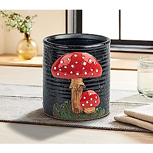 dgudgu Mushroom Kitchen Utensil Holder For Countertop Ceramic Utensil Holder For Kitchen Counter Large Cooking Utensil Utensil Crock Holder Spatula Holder Utensil Organizer For Countertop