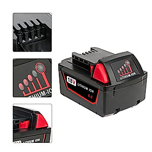 Volt 1799 2Pack 6.0Ah M18 Battery Replacement for Milwaukee 18V Battery Lithium 48-11-1850 48-11-1862 48-11-1840 48-11-1828 48-11-1815
