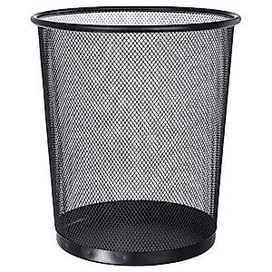 DOITOOL Metal Mesh Waste Basket, Black Wire Mesh Wastebasket for Home or Office, Round Mesh Small Trash Can for Under Desk, Kitchen, Bedroom, Den, or Recycling Can ( 12L )