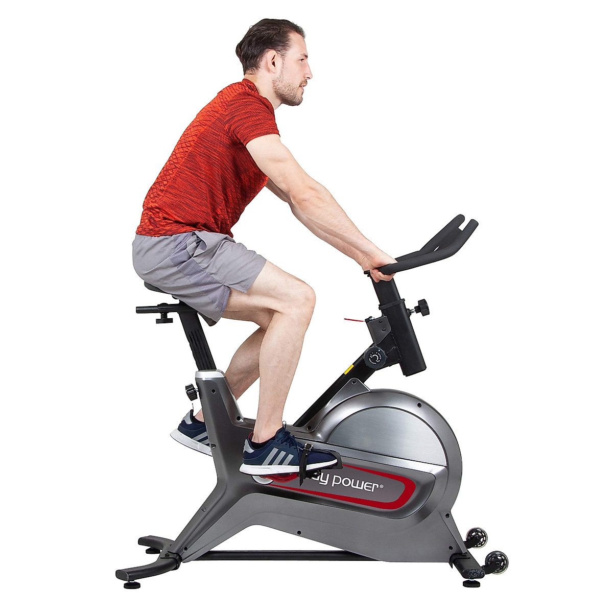 Body Power Deluxe Indoor Cycle Trainer with Curve-Crank High Inertia Low Impact Technology
