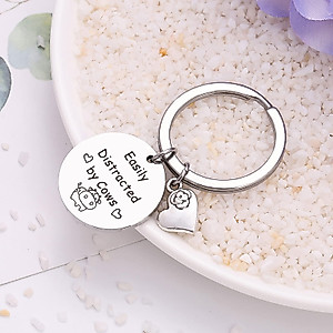 NOTHERS RSZOTW Cow Lover Gift Crazy Cow Lady Gift Cow Expert Gift Cow Whisperer Keychain Cow Themed Gift Cow Farmer Gift Cow Farmer Jewelry Cow Mom Jewelry Cow Themed Keychain