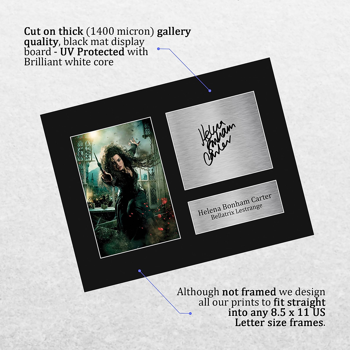 HWC Trading Helena Bonham Carter Harry Potter Bellatrix Lestrange Gifts Printed Signed Autograph Picture for Movie Memorabilia Fans - US Letter Size