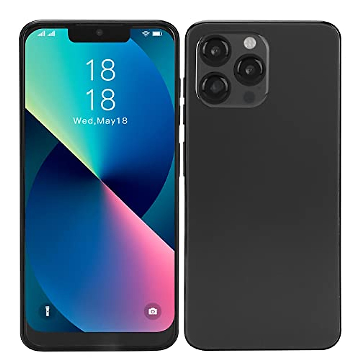 ciciglow Unlocked Smartphones, 6.2 Inches 6GB 128GB Android 11 Cell Phone, 7000mAh Fast Charging Battery, Front 8MP Rear 16MP, Face Recognition, Dual SIM Dual Standby, WiFi, BT, FM, GPS(Black)