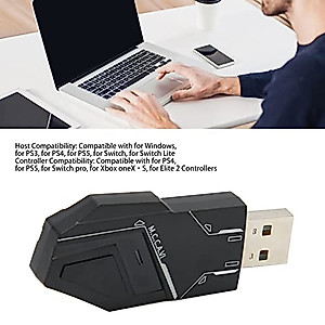 FastUU WirelessControllerAdapter, USBWirelessControllerAdapter Exquisite PlugandPlay Portable Durable Black for PC