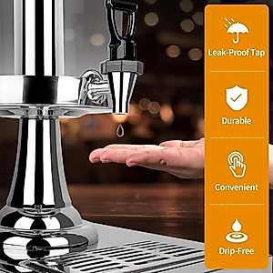 Stainless Steel Single Beverage Dispenser, Double Hot Beverage Machine with Ice Core Container Spigot And Drip Trays for Parties Buffet Catering Cold Drinks and Beer(16L)