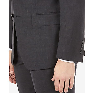 Calvin Klein Men's Slim-Fit Wool Suit Separates Jacket (Black/Brown, 40R)