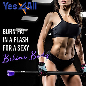 Yes4All Total Body Weighted Workout Bar, Body Bar For Exercise, Therapy, Aerobics, and Yoga, Strength Training 25lbs