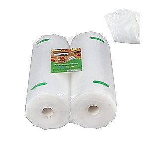 Vacuum Sealer Bags Rolls For Food Saver,Seal a Meal, Weston. Commercial Grade, BPA Free,Great for vac storage Bags, Meal Prep with sous vide (11" x 50', Clear)