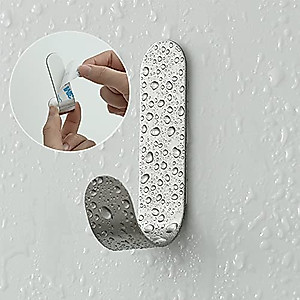 TOULIFLY Wall Hooks, 22lb(Max) Hooks for Hanging, Reusable Seamless Hooks,Waterproof and Rustproof Adhesive Hooks, Bathroom Kitchen Heavy Duty Self Adhesive Hooks