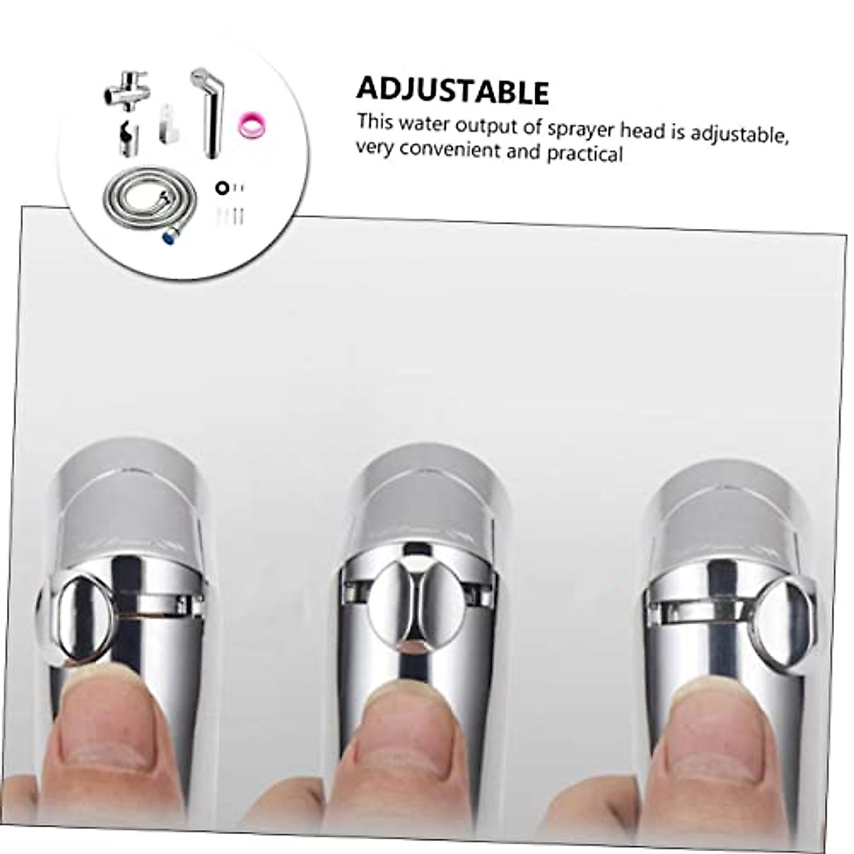 COOLHIYA 1 Set Toilet Sprayer Shower Head Kit Hand Held Bidet Cleaning Kits Hand Shower Handheld Sprayer Kit Handheld Bidet Stainless Hose Cloth Diaper Sprayer Kit Bidet Hand Silver Copper