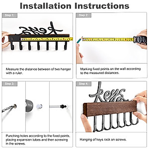 Dahey Key Holder for Wall Decorative 7 Hooks Rustic Wall Mounted Key Hooks Wood Key Rack Home Decor for Entryway, Hallway, Office