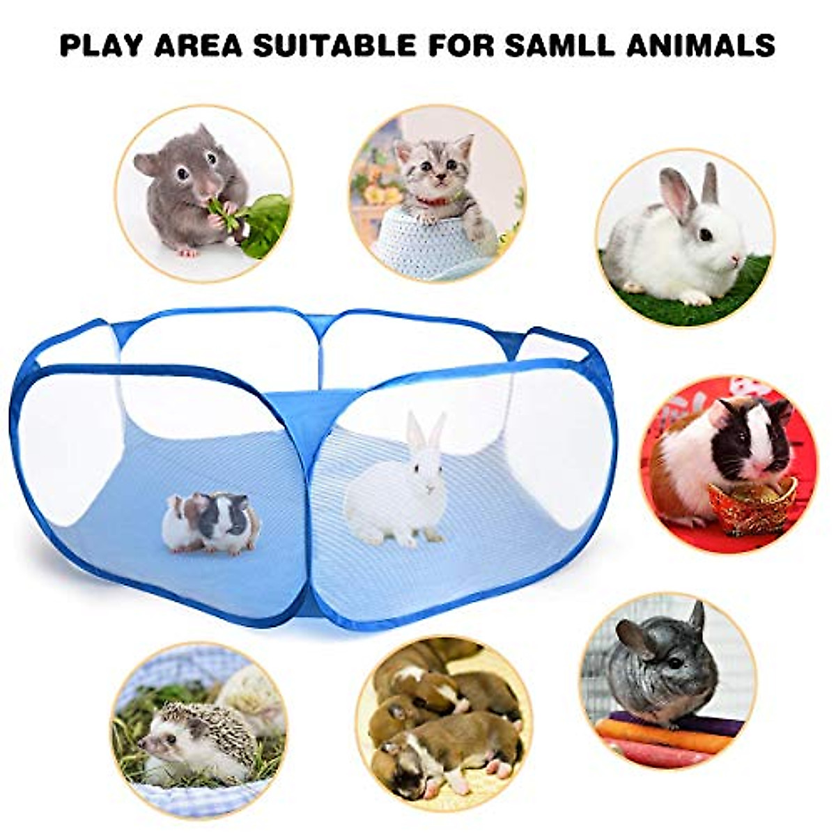 Casifor Guinea Pig Cage Rabbit Cage Indoor with Mat Playpen Perfect Size for Small Animal Pet Play Pen Easy to Clean Exercise Yard Fence Portable Tent for Hamsters, Chinchillas, Hedgehog, Puppy, Cats