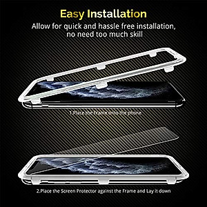 UNBREAKcable 3-Pack Screen Protector for iPhone 11 Pro Max/iPhone Xs Max, Double Shatterproof Tempered Glass [Easy Installation Frame] [9H Hardness] [HD Clear] [Case Friendly] for iPhone 6.5 inch