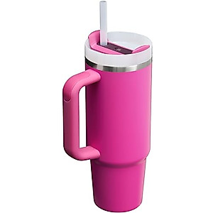 Stanley Quencher H2.0 Tumbler with Handle and Straw 30 oz | Flowstate 3-Position Lid | Cup Holder Compatible for Travel | Insulated Stainless Steel Cup | BPA-Free | Fuchsia