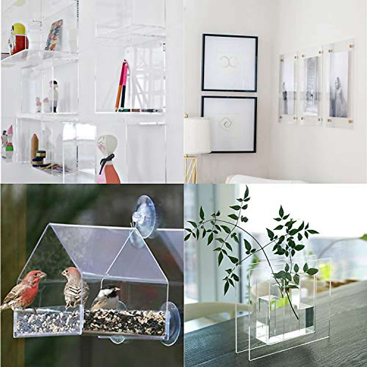 Acrylic Sheet Clear Cast Plexiglass 12x6 inch Square Panel(4mm Thick)- Transparent Plastic Plexi Glass Board for Projects Display, Photo Frame Glass Replacement, DIY Display Projects, Craft, Painting