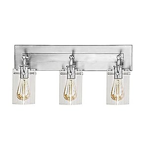 Regan 21 in. 3-Light Brushed Nickel Vanity Light with Clear Glass Shades, DS19268
