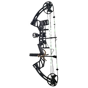 SAS Feud X 30-70 Lbs 19-31" Draw Length Compound Bow Pro Package for Hunting Field Target (Black)