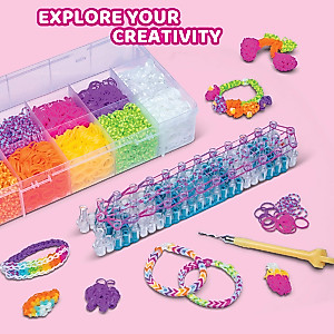 Rainbow Loom® Combo Set, Features 4000+ Colorful Rubber Bands, 2 Step-by-Step Bracelet Instructions, Organizer Case, Great Gift for Kids 7+ to Promote Fine Motor Skills