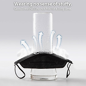 JUSTXO KN95 Face Masks 50 Pack, Breathable Comfortable Disposable Face Mask For Adults And Teens, Black