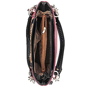 Justin West Native American Chieftain Cactus Feathers Embroidered Studded CCW Concealed Carry Shoulder Purse Handbag (Wine Red Handbag Only)