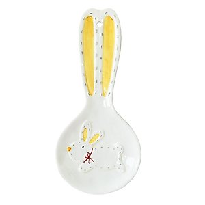 Ceramic Spoon Rest Coffee Spoon Holder for Stove Top Coffee Spoon Rest Bunny Shape Spoon Holder Cooking Spoon Rest for Kitchen Counter Utensil Rest for Spatula,Tongs,Ladles