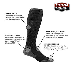 Darn Tough Westerner OTC Light Cushion Sock - Men's White Medium