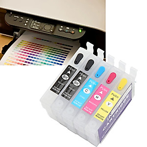 FTVOGUE Ink Cartridge Replacement, 5PCS PP 4 Colors Ink Cartridge Standard Color Ink Cartridges Replacement Cartridge Combo Pack Color, Inkjet Printer Ink