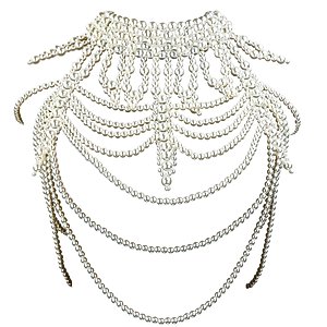 Pearl Body Chain Necklace for Women - Adjustable Size Fashion Handmade Pearl Body Chain for Party