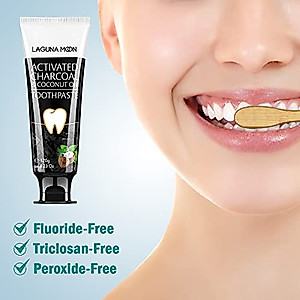 Whitening Charcoal Toothpaste for Sensitive Teeth, Enamel Repair and Cavity Protection - 100% Natural Toothpaste for Whitening Teeth, Removing Stains, Mint Flavor Freshen Breath Mint Gel - No Peroxide