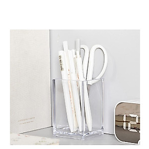 2 Pack Clear Acrylic Pencil Pen Holder Cup, Makeup Brush Holder Acrylic Desk Accessories