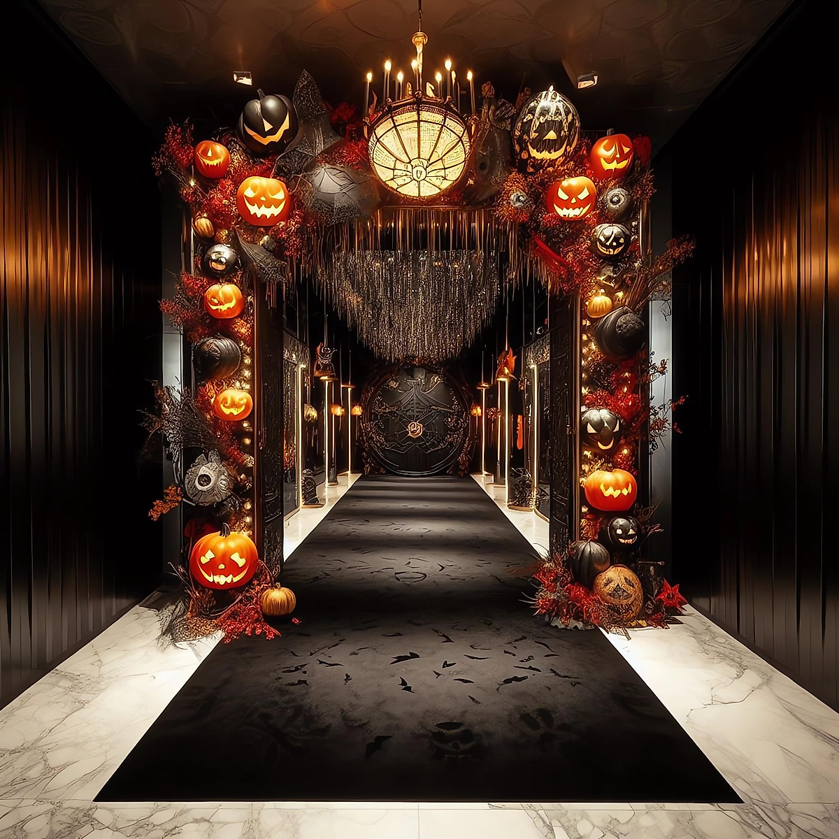 Glamourous Event Black Carpet Runner with Double-Sided Tape - 2.6X15 ft, 130 GSM Felt Non-Woven Fabric, Perfect for Wedding Aisles and Movie Theme Decor