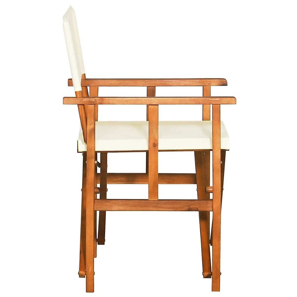 vidaXL Foldable Director's Chair - Solid Acacia Wood, Weather-Resistant, Polyester Seat, Backrest, Stylish Design, Easy to Store/Transport, Suitable for Camping and Beach Outtings