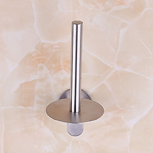 Self Adhesive Vertical Tray Toilet Paper Holder, Bathroom Lavatory Toilet Stainless Steel Tissue Paper Roll Towel Holder -SUS 304 Brushed Stainless Steel Dispenser Wall Mount