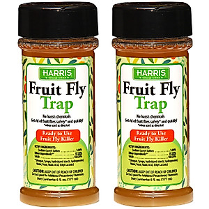 Harris Fruit Fly Trap, Fruit Fly Killer for Indoors, 6oz (2-Pack)