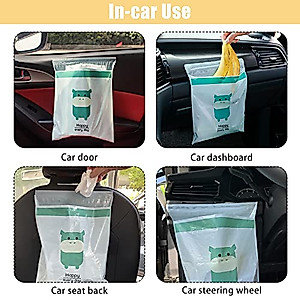 60PCS Easy Stick-On Disposable Car Trash Bags, Portable Self -Adhesive Car Trash Bags, Waterproof Leak Proof Barf Vomit Bags, Suitable for Cars, Bedrooms, Bathrooms, Offices, Kitchens