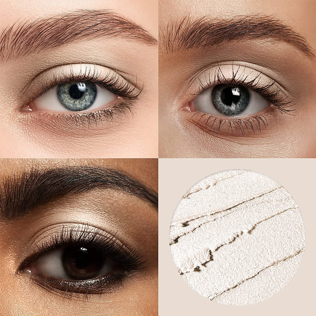 LUXAZA Cream Single Eyeshadow Stick with Blending Brush, Hypoallergenic Eye Shadow Stick Makeup, Pro Waterproof & Long Lasting Eye Brightener Stick, Eyeshadow Pencil Crayon Shimmer #19