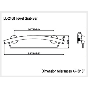 Curved Grab Bar and Towel Rack for Bathroom Shower Kitchen/304 Stainless/Oil Rubbed Bronze/ 24"x 5"
