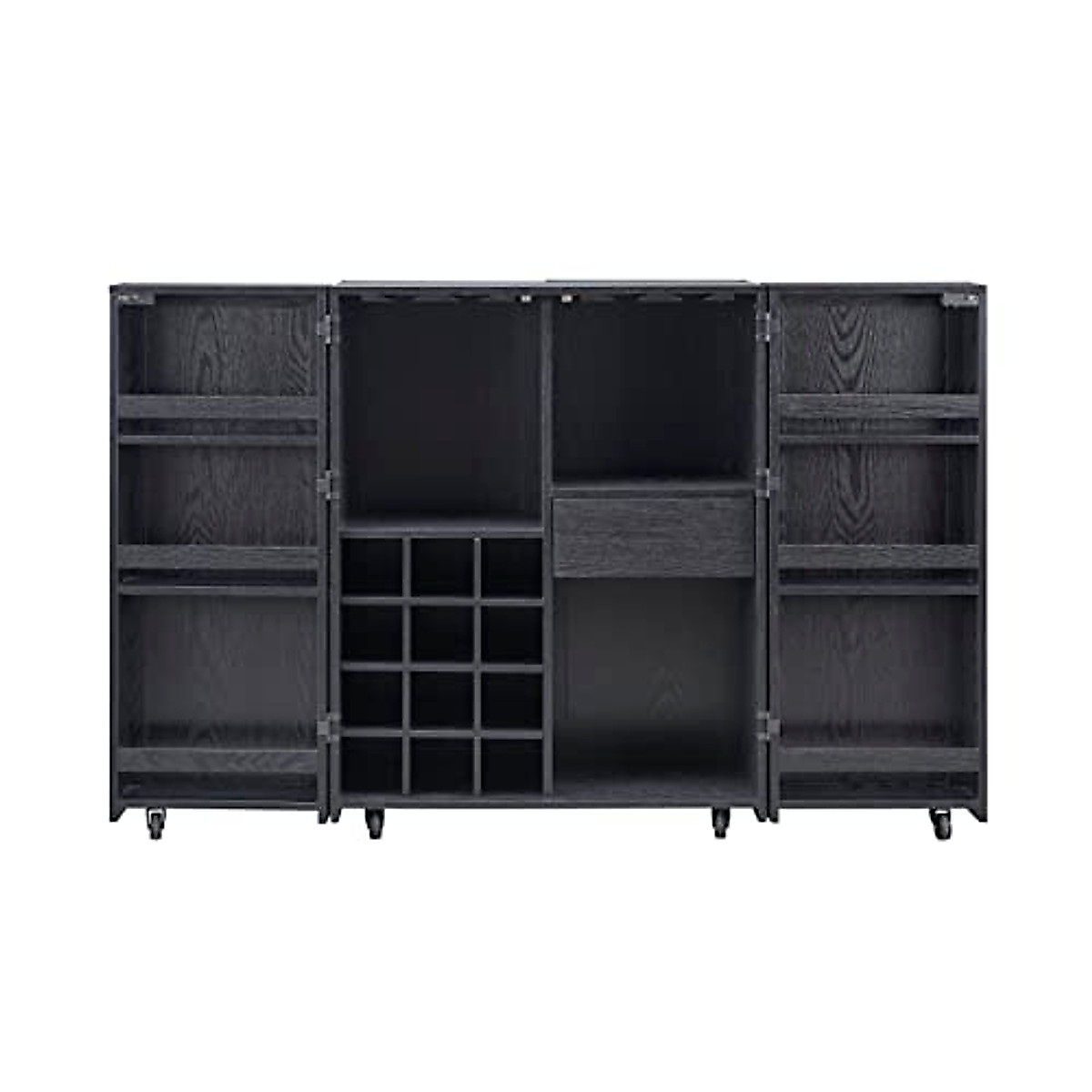 Home Source Jill Zarin Folding Wine Cabinet Black
