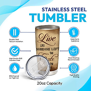 Hyturtle Personalized Gifts For Horse Lover - Live Like Someone Left The Gate Open Custom Stainless Steel Tumbler 20oz With Lid - Idea Farm Animal Lover Gifts For Women Girl On Birthday, Christmas