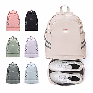 coofay Small Gym Backpack For Women Waterproof Backpack With Shoe Compartment Lightweight Travel Backpack Sports Backpack Large Gym Bag