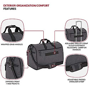 SwissGear Full-Sized Folding Garment, Heather Grey, Hanging Duffel Bag (23-Inch)