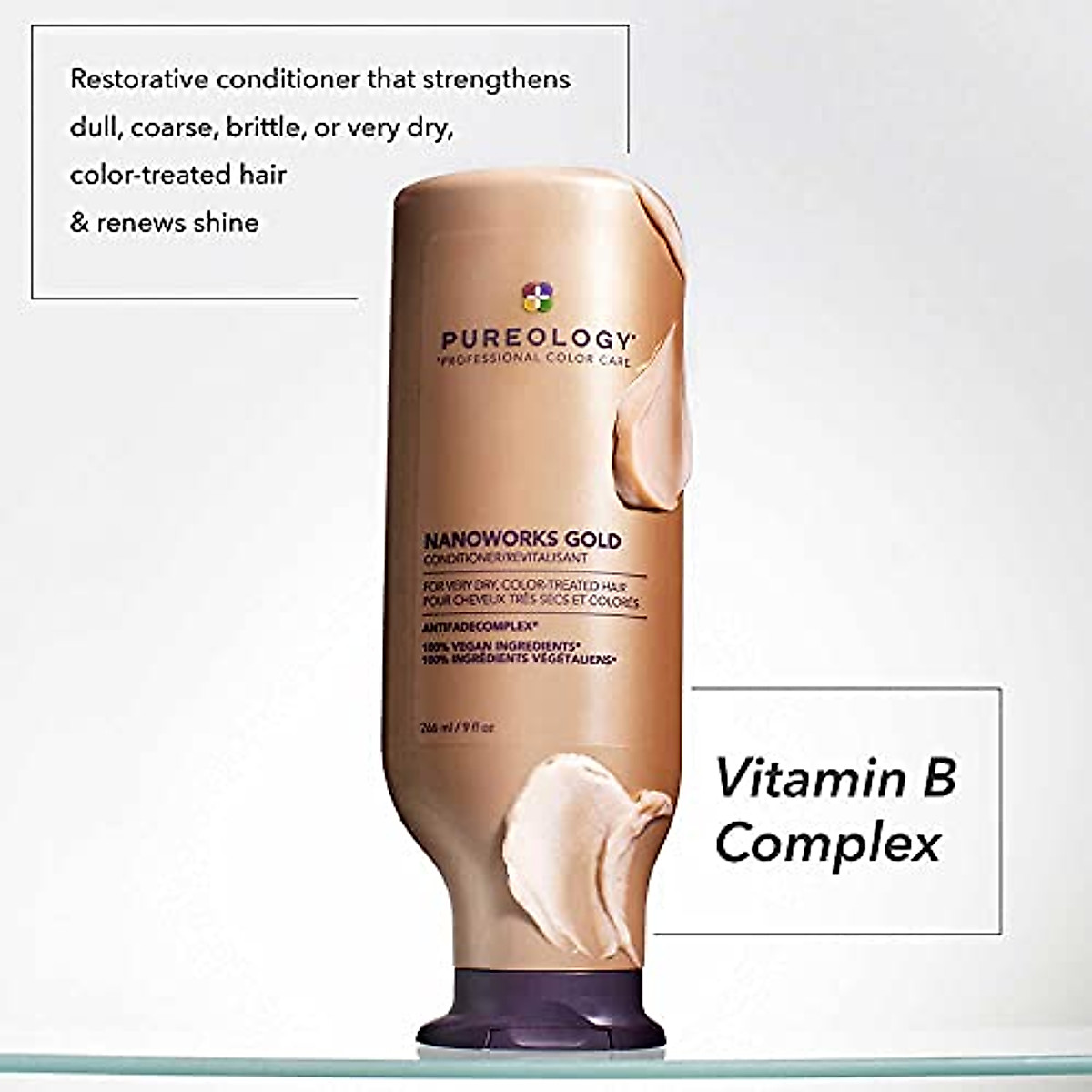 Pureology Nanoworks Gold Conditioner | For Very Dry, Color-Treated Hair | Restores & Strengthens Hair | Sulfate-Free | Vegan | Updated Packaging | 9 Fl. Oz. |