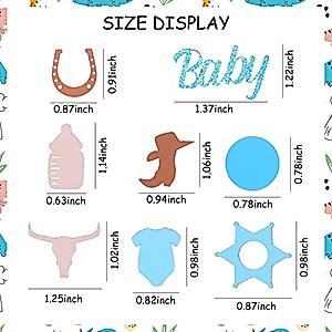 Cowboy Confetti Glitter - 200pcs Western Cowboy Confetti for Tables, Unique Design Double Sided Print Cowboy Baby Shower Table Confetti, Light Blue Baby Shower Western Wild West Cowboy Decorations