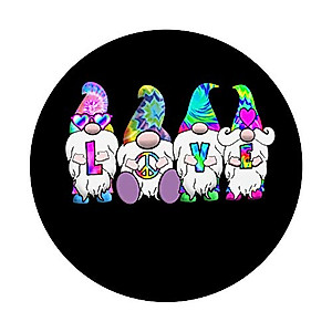 3 Hippie Love Gnomes Tie Dye Hat Peace Groovy Psychedelic PopSockets Swappable PopGrip